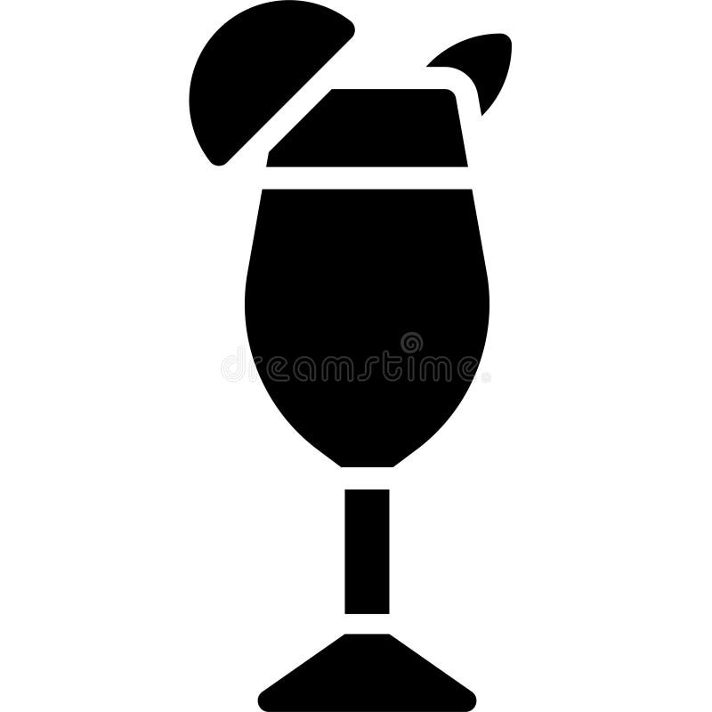 Peach Bellini Cocktail Icon, Alcoholic Mixed Drink Vector Stock Vector ...