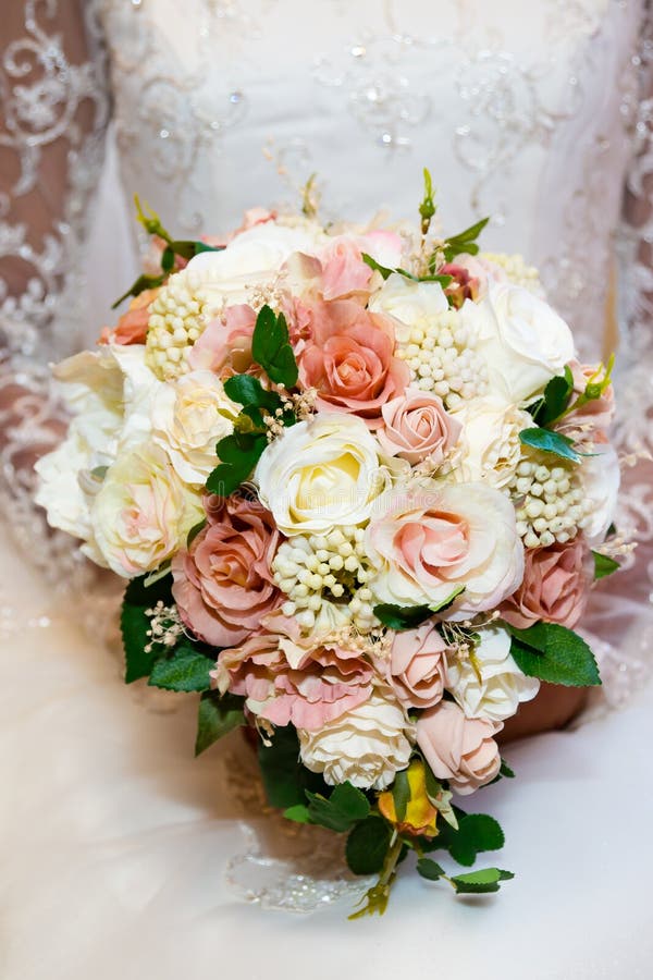 Peach bouquet stock photo. Image of white, woman, bride - 93640596
