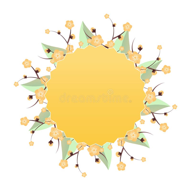 Peach Branch Illustration Traditional Spring Celebration Stock Vector ...