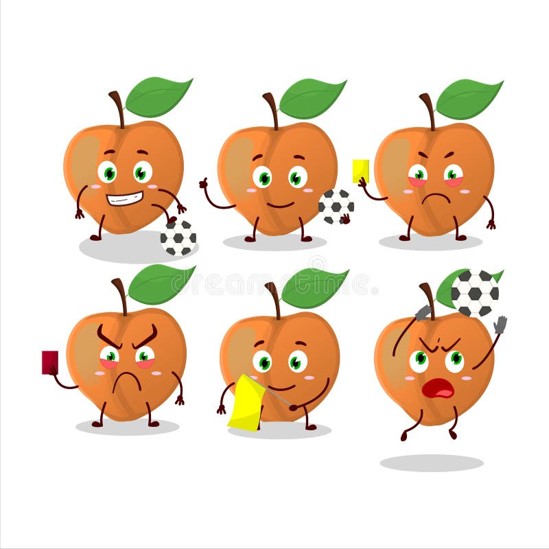 Peach Cartoon Character Working As a Football Referee Stock Vector ...