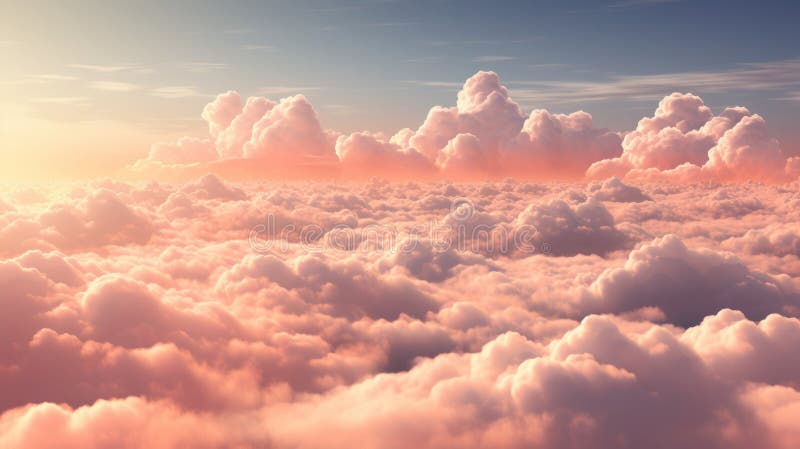 Peach Cloudscape in Soft Abstraction. Stock Illustration - Illustration ...