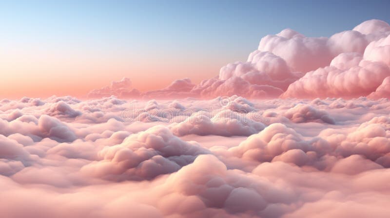 Peach Cloudscape in Soft Abstraction Stock Illustration - Illustration of bright, peachy: 304362646