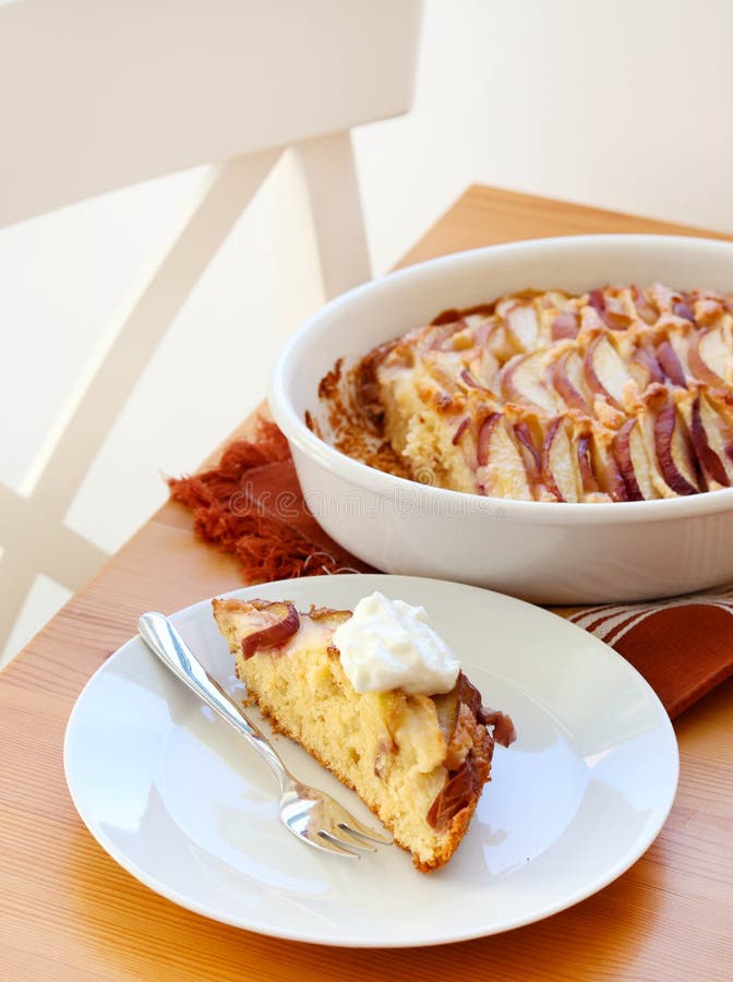 Peach and Coconut Cake, Served Stock Photo - Image of cake, dessert ...