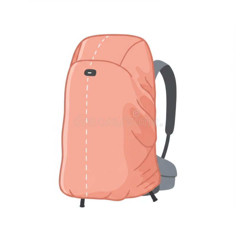 Peach Colored Backpack Illustration Stock Illustration - Illustration ...