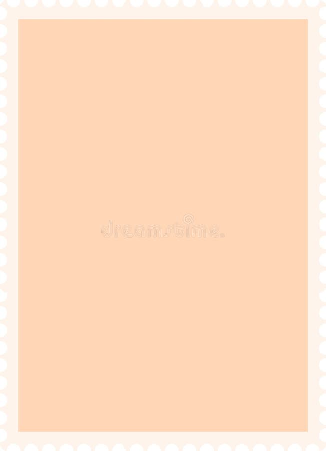 Peach Colored Blank Postage Stamp Featuring a White Scalloped Border ...