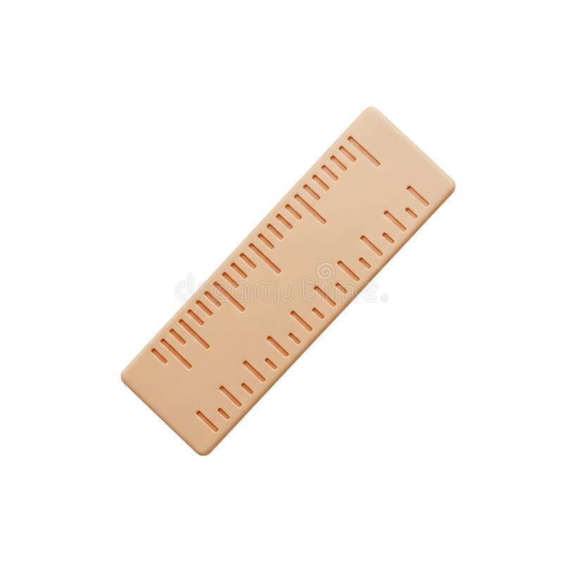 Peach-Colored Ruler 3D Render: a Detailed Close-up of a Precise ...