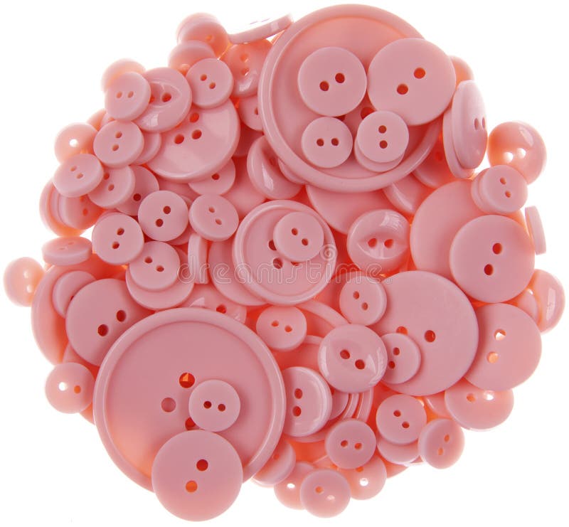 Peach Colored Sewing Buttons Isolated on White Stock Photo - Image of ...
