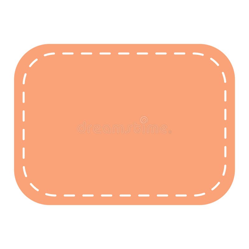 Peach Colored Square with Stitched Border, Stitched Border Frame Stock ...