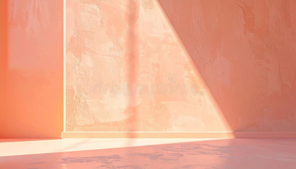 Peach Colored Wall with Sunlight and Shadow Stock Illustration ...