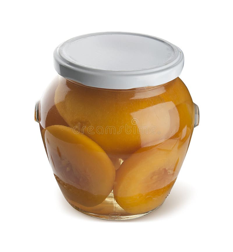 Peach compote stock photo. Image of packshot, conserve - 27116534