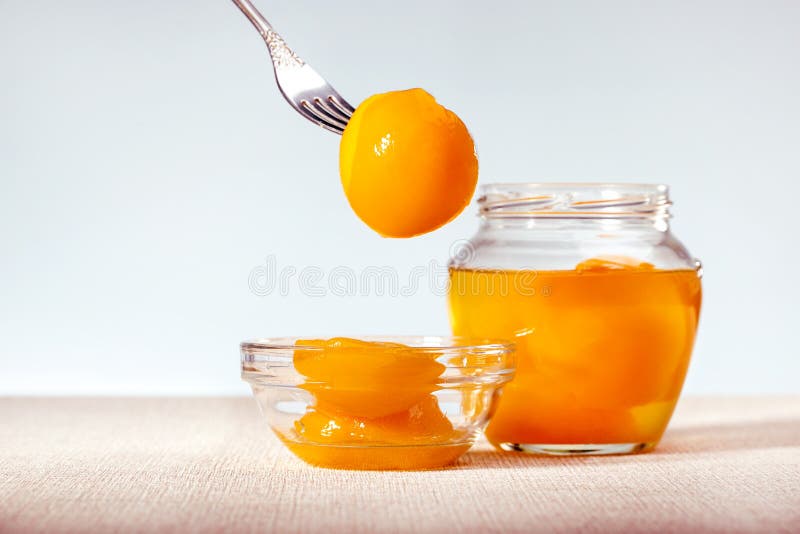 Peach Compote with Half Peaches Stock Photo - Image of peaches, natural ...