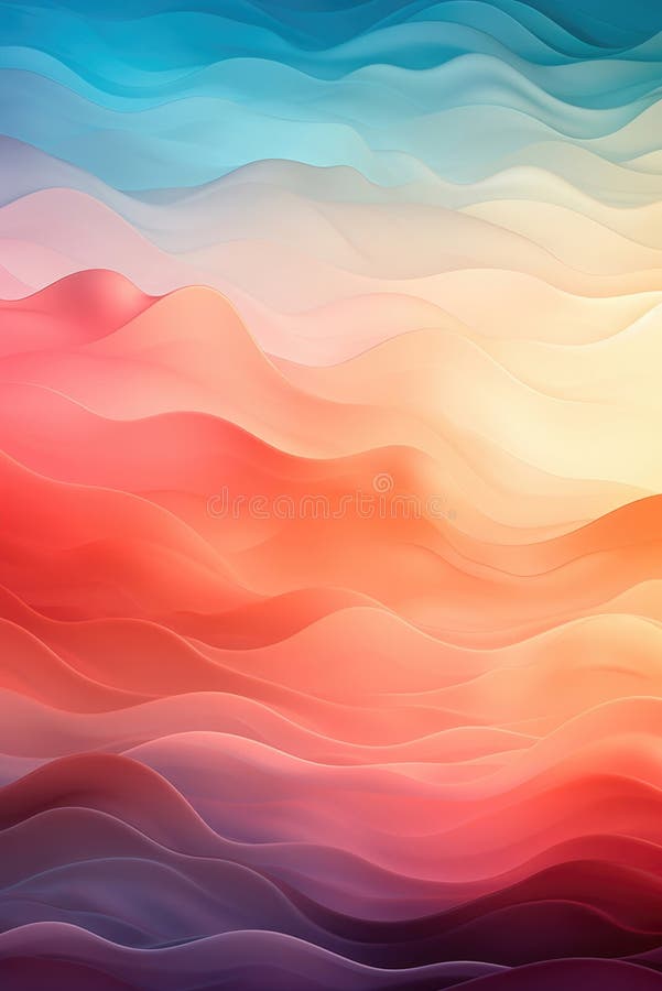 Peach Coral Abstract Background in the Form of Waves for Presentation ...