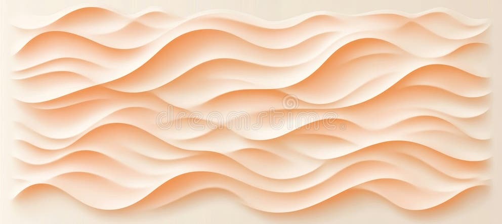 Peach 3D Low Profile Wave Pattern Background, Minimalist Monochromatic ...