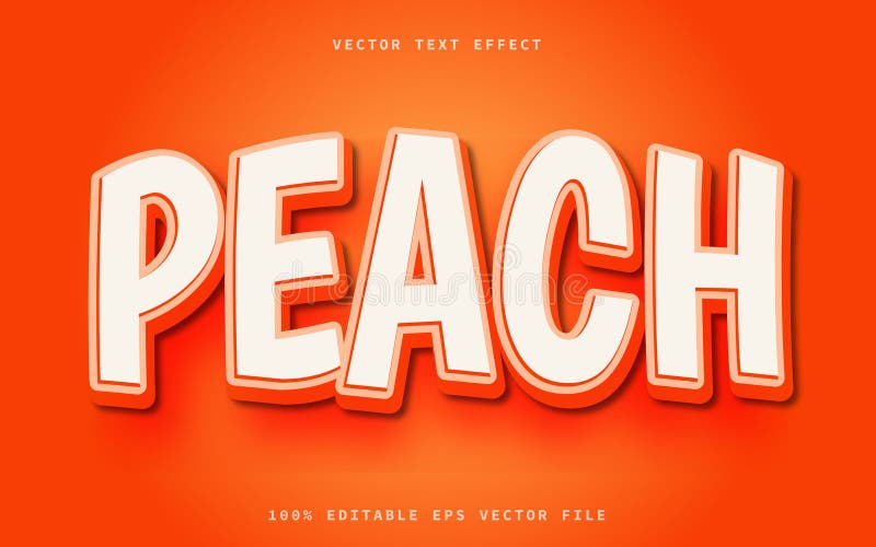 Peach 3d Text Effect Vector Editable Text Stock Vector - Illustration ...