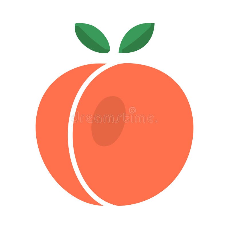 Peach Flat Icon. Fruit Sign Stock Vector - Illustration of ripe ...