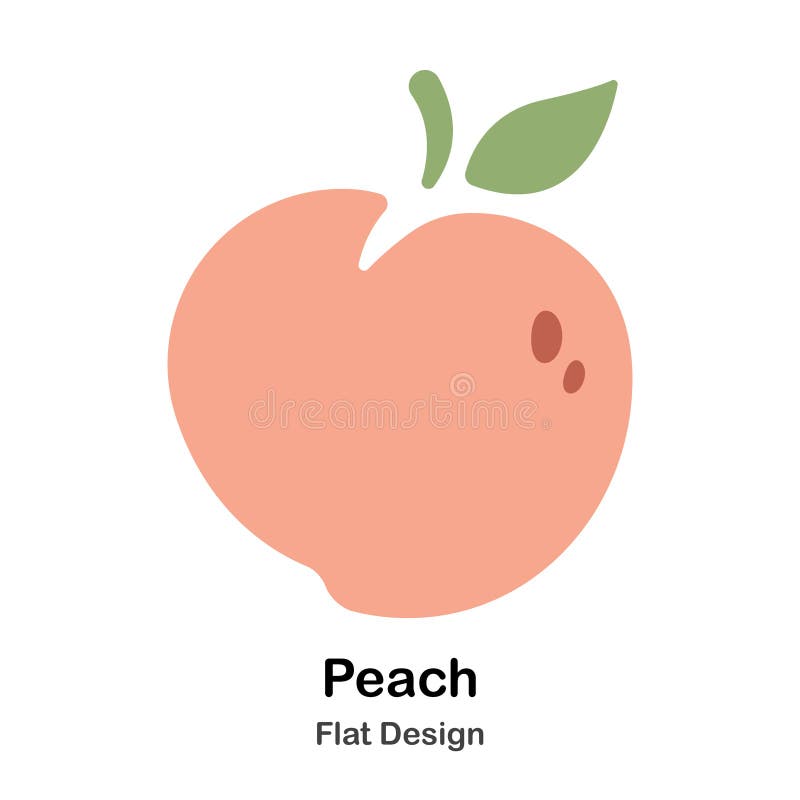 Peach Flat Icon stock vector. Illustration of food, fruit - 123742250