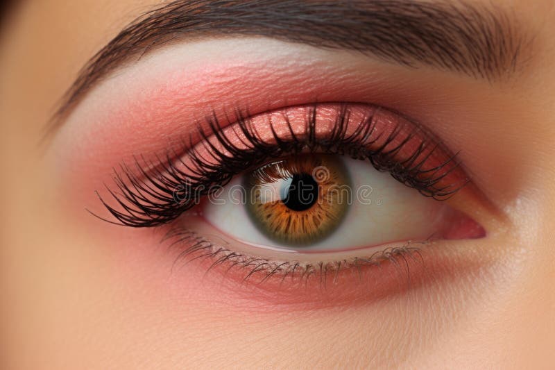 Peach Fluff Style Makeup Emphasizing the Eye Stock Illustration ...