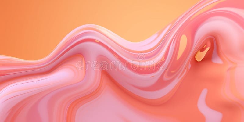 Peach Fluid Watercolor Paint Wave Gradient with Pink and Yellow ...