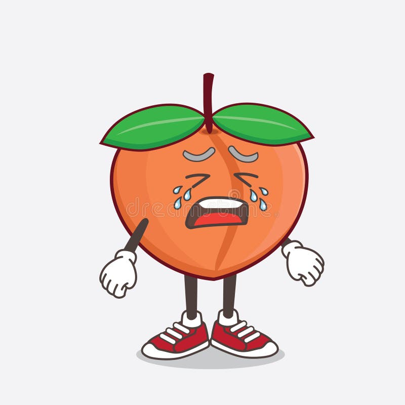 Cartoon Peach Crying stock vector. Illustration of illustration - 115808322