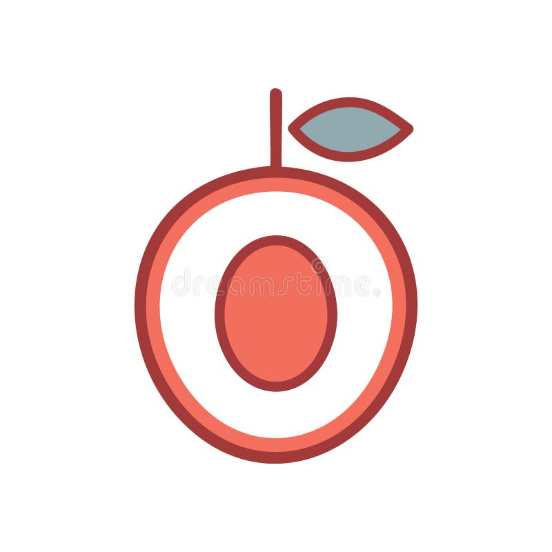Peach Fruit Icon. Simple Icon Representing a Peach with a Leaf, Ideal ...