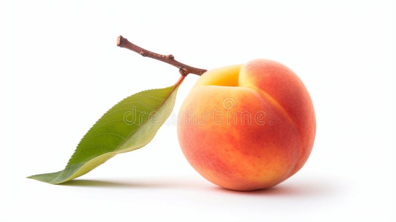 Peach Fruit Isolated on White Stock Illustration - Illustration of ...