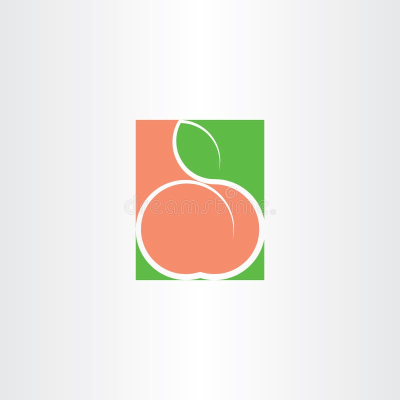 Peach fruit logo icon stock vector. Illustration of peach - 203992662
