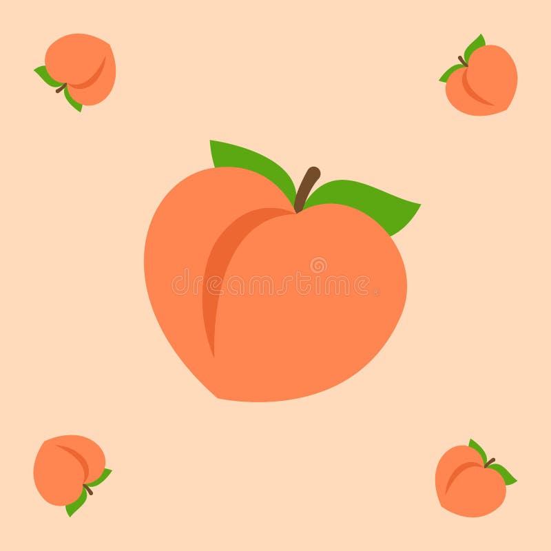 Peach Fruit Seamless for Pattern Fabric, Simple Peach Fruit Cute Repeat ...