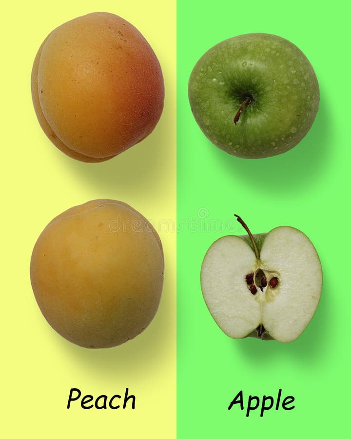 Peach Fruits and Apple Fruits Stock Image - Image of piece, fruit ...