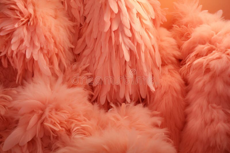 Peach Fuzz Color Fluffy Feathers Material, Wallpaper Background Stock ...