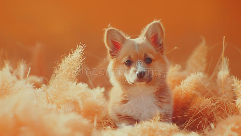 Peach Fuzz Dog with an Expression on a Peach Fuzz Color 2024 Stock ...