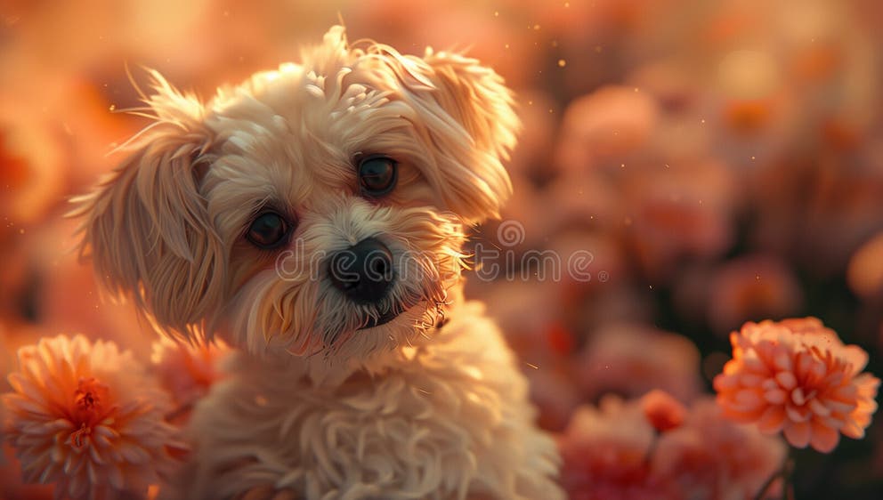 Peach Fuzz Dog with an Expression on a Peach Fuzz Color 2024 Stock ...