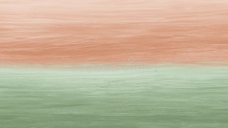 Peach and Green Ombre Painted Background Featuring Horizontal Brushstrokes Creating a Soft ...
