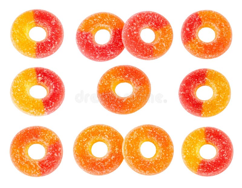 Peach Gummy Rings Candy Isolated on Transparent Background Stock ...