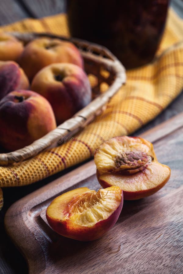 Peach stock image. Image of fresh, sweet, healthy, board - 98004267