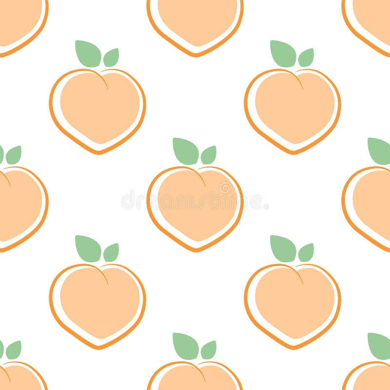 Peach Pattern. Vector Illustration Stock Vector - Illustration of line ...