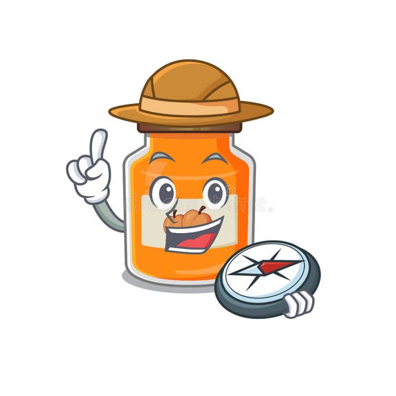 Peach Jam Experienced Explorer Using a Compass Stock Vector ...
