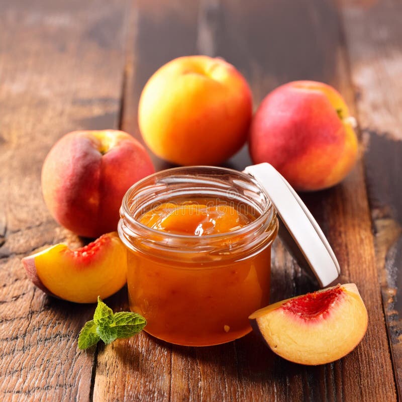 Peach Jam in a Jar, AI Generated Stock Illustration - Illustration of ...