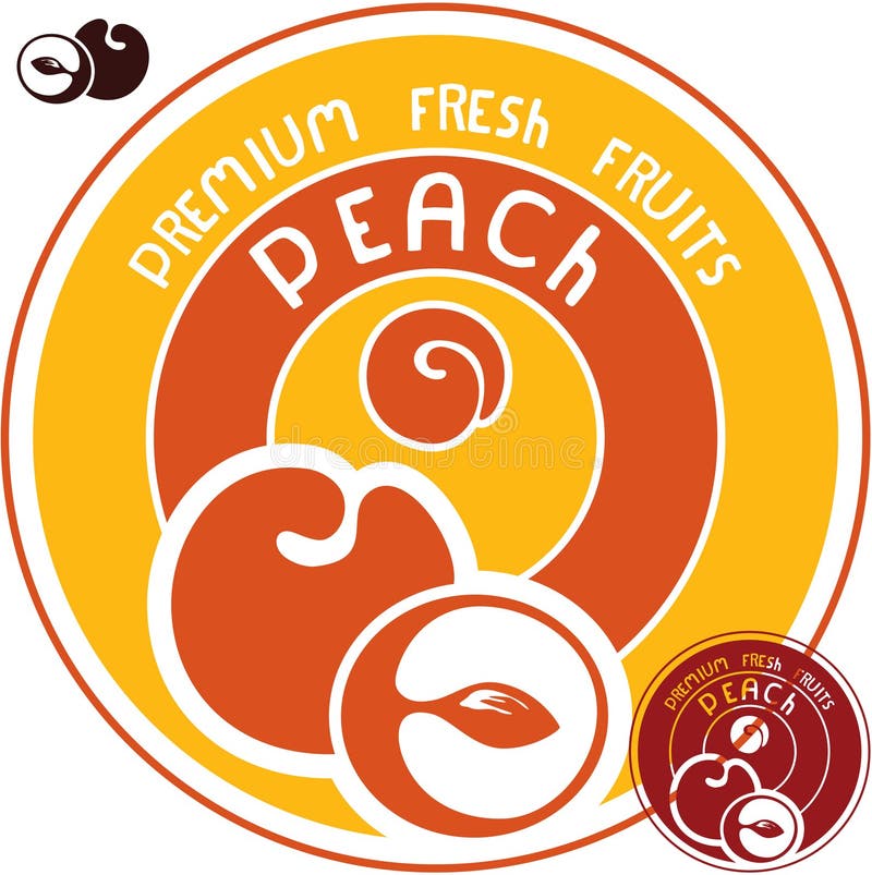 Peach label stock vector. Illustration of dessert, premium - 30456736
