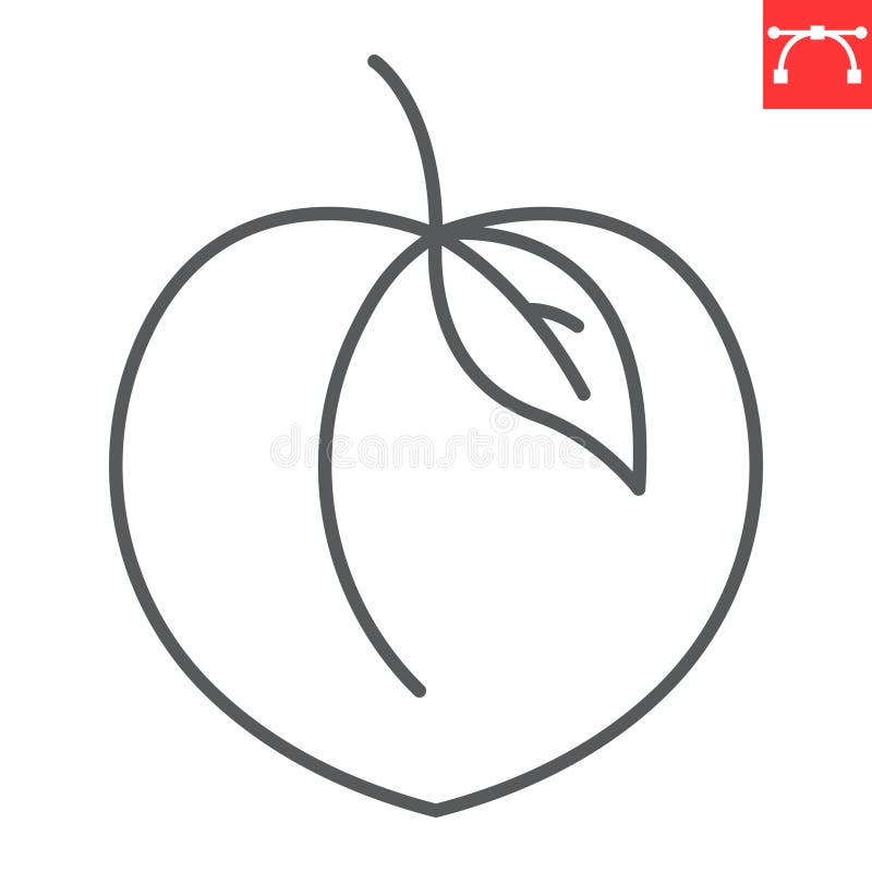 Peach line icon stock illustration. Illustration of button - 326274444