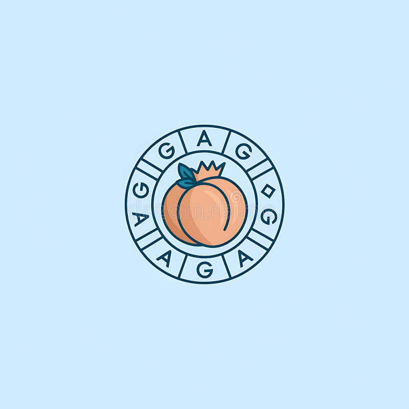 Peach Logo Design with Circular Gagaga Pattern Stock Illustration ...