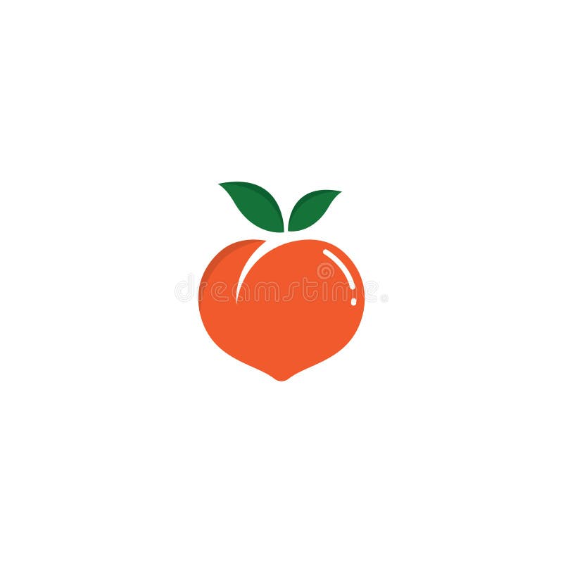 Peach Logo Fruit Vector Icon. Stock Vector - Illustration of icon ...