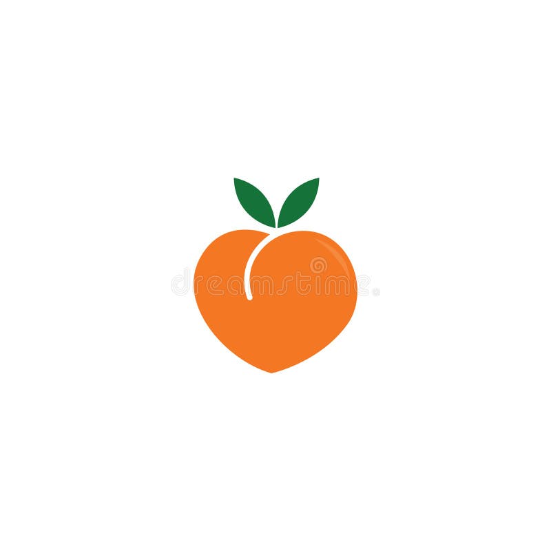 Peach Logo Fruit Vector Icon. Stock Vector - Illustration of orange ...