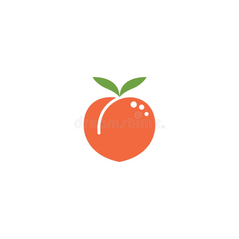 Peach Logo Fruit Vector Icon. Stock Vector - Illustration of organic ...