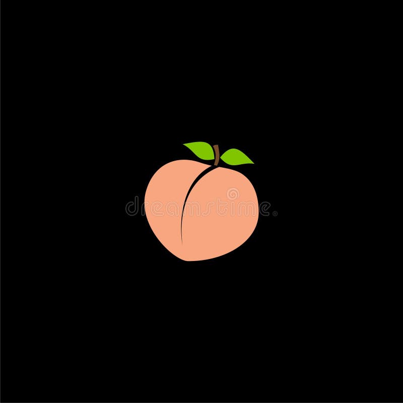 Peach Logo Icon Isolated on Dark Background Stock Vector - Illustration ...