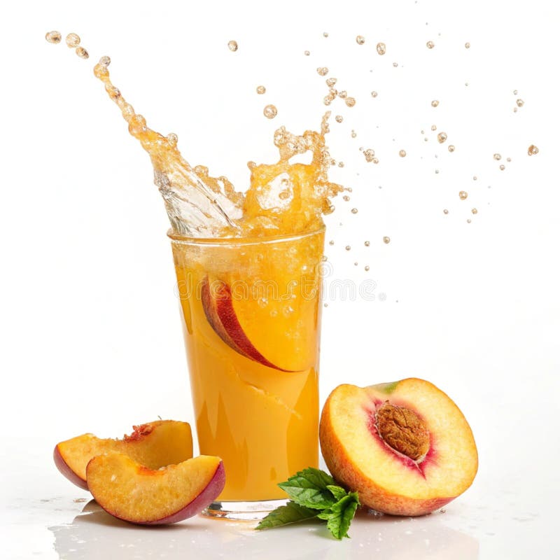 Peach orange drink splash stock illustration. Illustration of ...