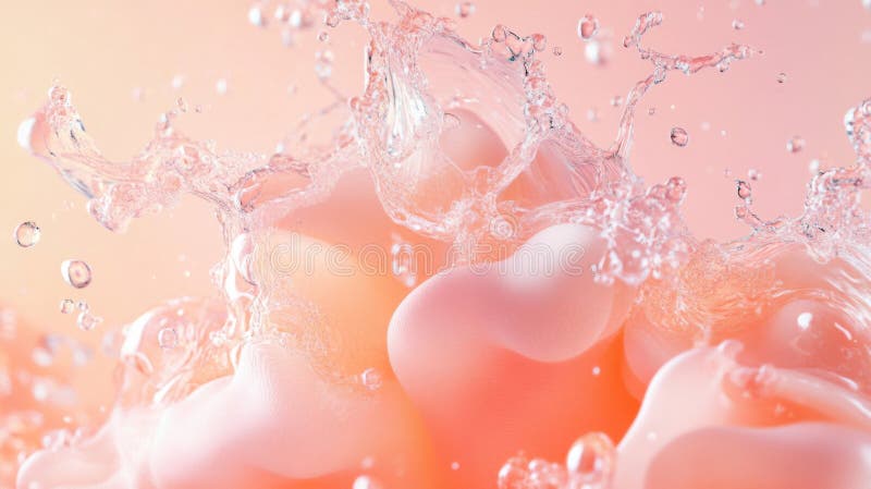 Peach and Orange Water Splash with Soft Foam Texture Stock Illustration ...