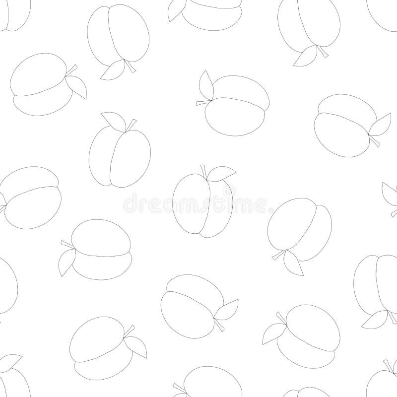 Peach Outline Illustration on White Background Stock Illustration ...