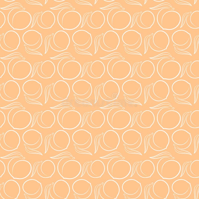 Peach Pattern. Seamless Texture with Ripe Peaches Stock Vector ...