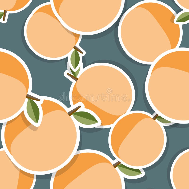Peach Pattern. Seamless Texture with Ripe Peaches Stock Vector ...