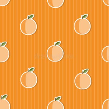 Peach Pattern. Seamless Texture with Ripe Peaches Stock Vector ...